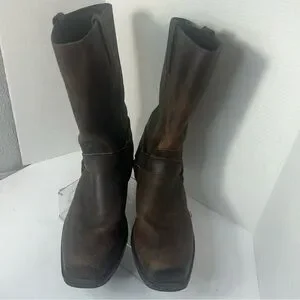Frye | Shoes | Frye Gaucho Oiled Brown Conway Leather Harness Moto ...
